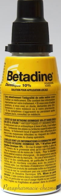 BETADINE DERMIQUE 10% SOLUTION - Parapharmacie Chez moi