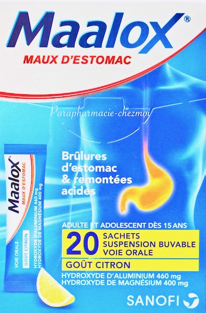 MAALOX MAUX D'ESTOMAC SACHET UNIDOSE GOÛT CITRON - Parapharmacie Chez moi