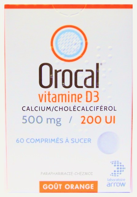 OROCAL 500MG/VITAMINE D3 200UI - Parapharmacie Chez moi