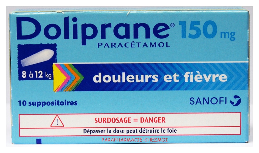 DOLIPRANE 150 MG SUPPOSITOIRES - Parapharmacie Chez moi
