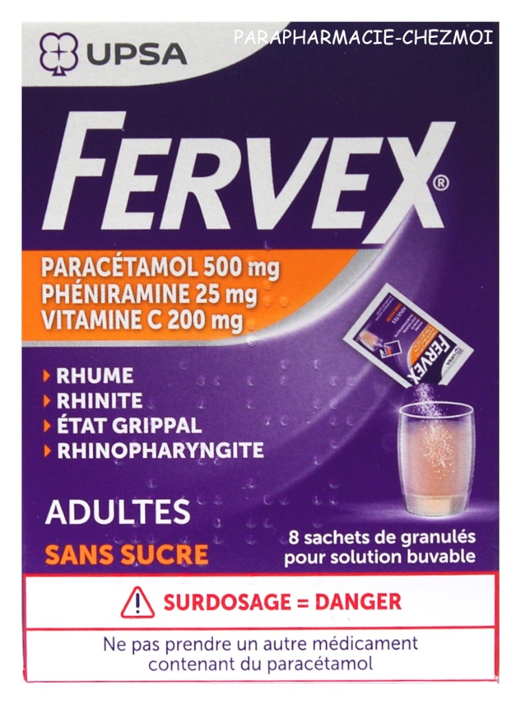 FERVEX ADULTE SANS SUCRE SACHETS DE GRANULES - Parapharmacie Chez moi