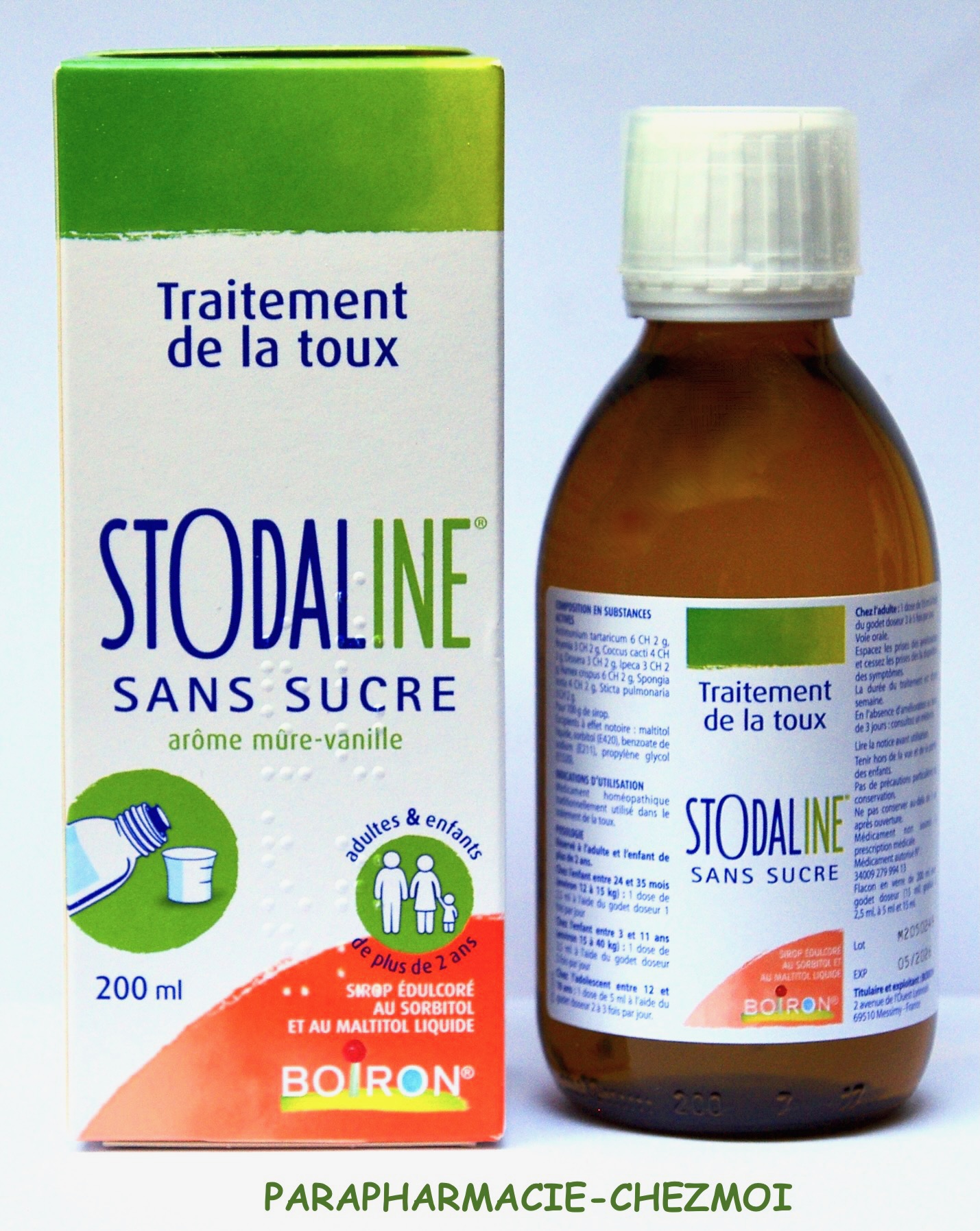 STODALINE SIROP SANS SUCRE - Parapharmacie Chez moi
